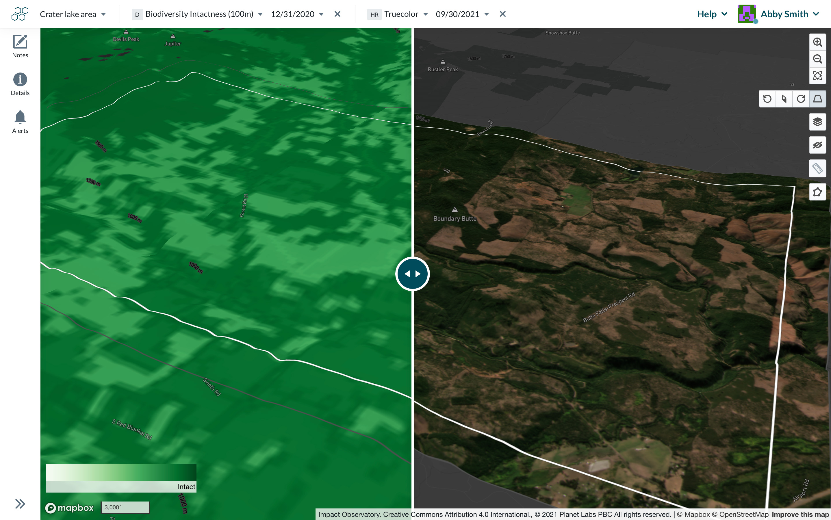 Biodiversity Intactness dataset from Impact Observatory and Vizzuality now available in Lens ...
